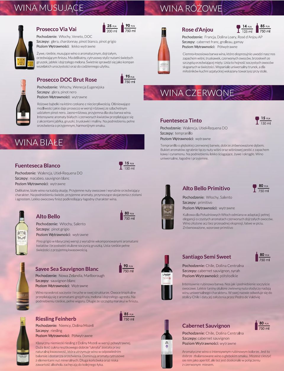 Bar karta win - Sky Hotel Kraków